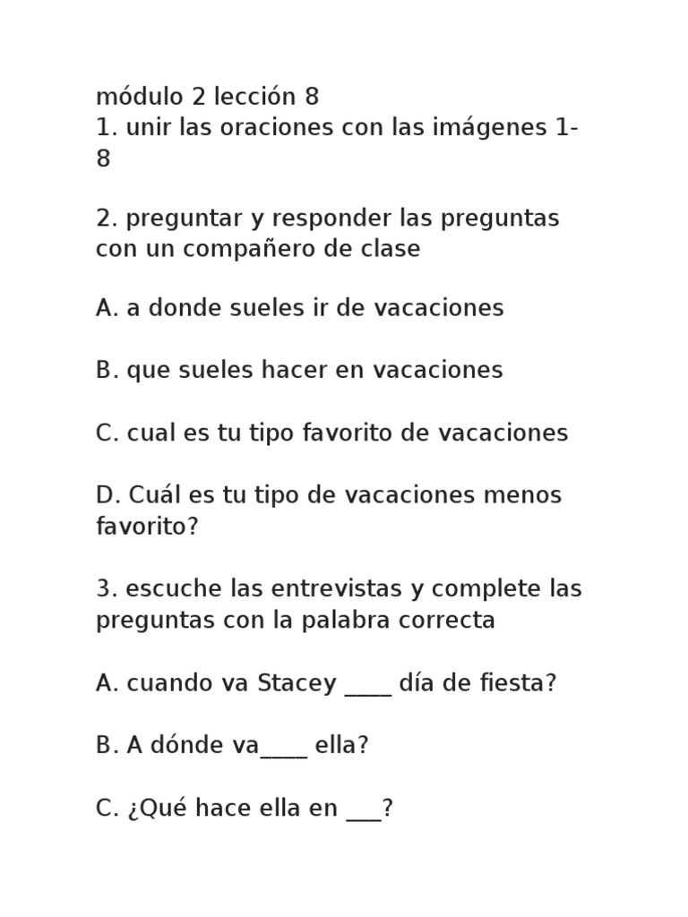 Módulo 2 Lección 8 | PDF
