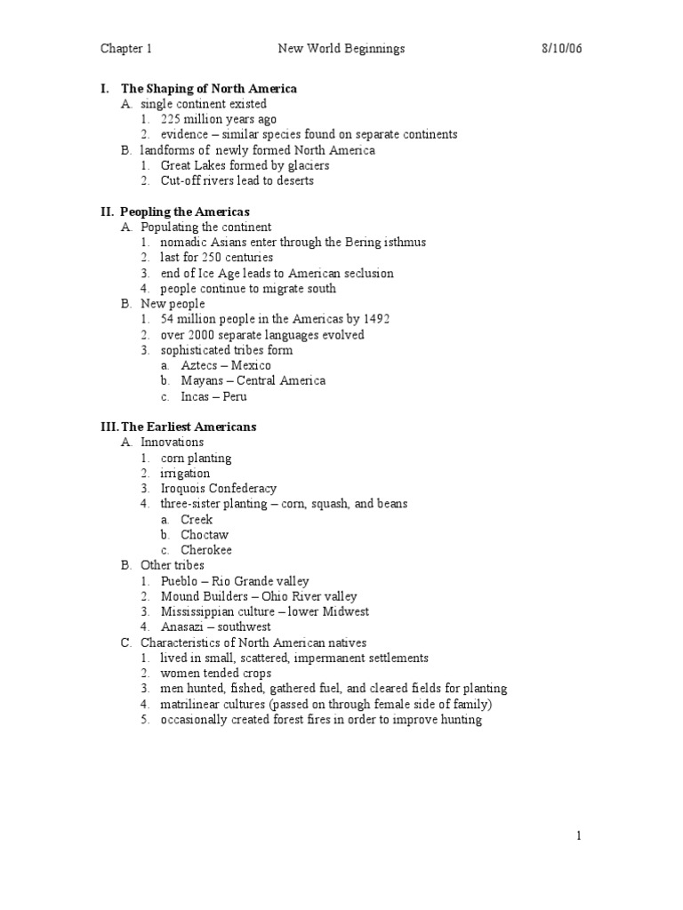 American History AP: Chapter 1 - Notes | PDF | Christopher Columbus ...