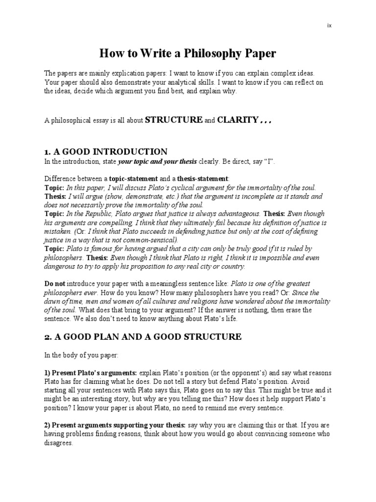 How To Write A Philosophy Paper | PDF | Plato | Socrates
