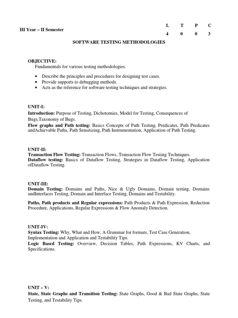 STM Syllabus | PDF | Software Testing | Software