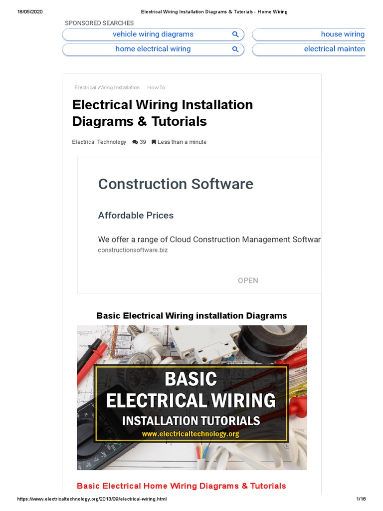 Electrical Wiring Installation Diagrams & Tutorials - Home Wiring | PDF ...