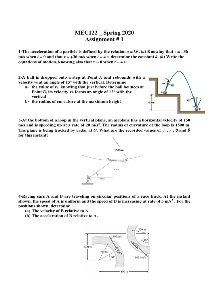 Physics Assignment: Motion and Acceleration | PDF