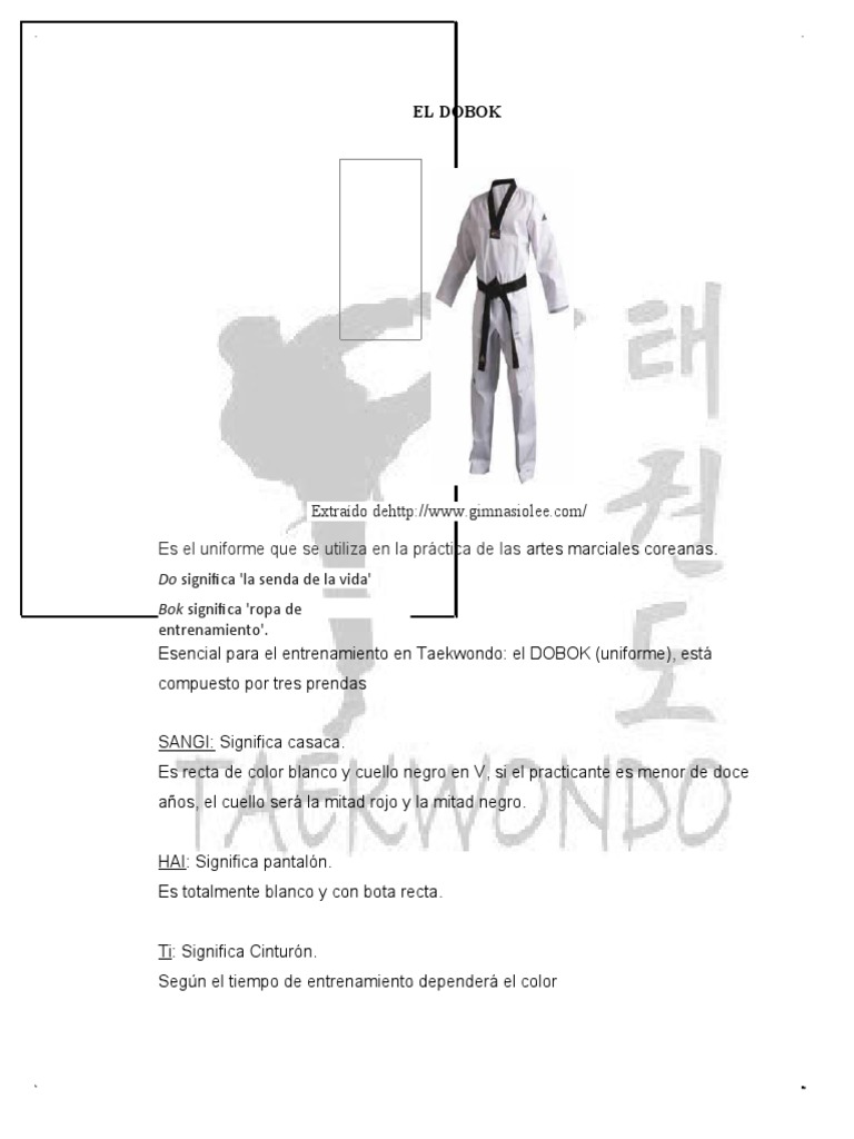 El Dobok | PDF | Taekwondo | Color