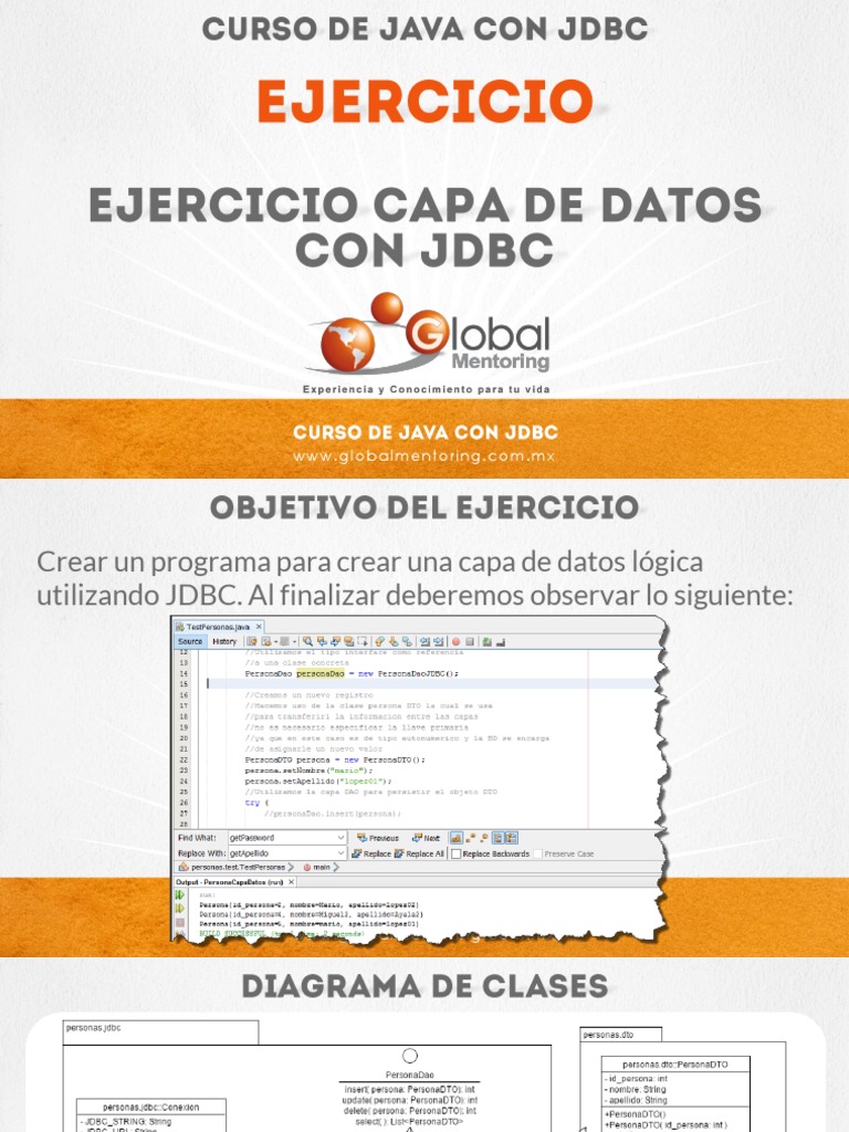 Curso de Java: Capa de Datos con JDBC | PDF | Java (lenguaje de programación) | Datos de computadora