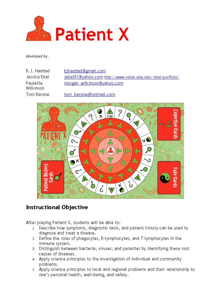 Patient X Design Document | PDF | Infection | Pathogen