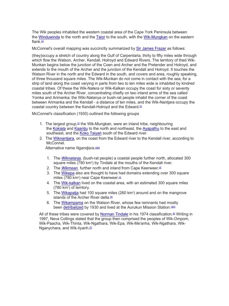 Winduwinda Taior Wik-Mungkan Sir James Frazer: Wiknatanja Wikmean ...