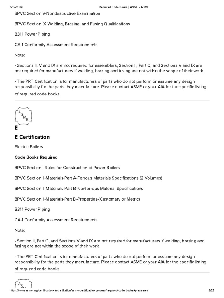 Required Code Books - ASME - ASME | PDF | Nuclear Power Plant | Energy ...