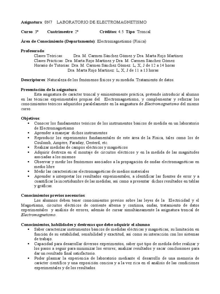 00N7 | PDF | Laboratorios | Electromagnetismo