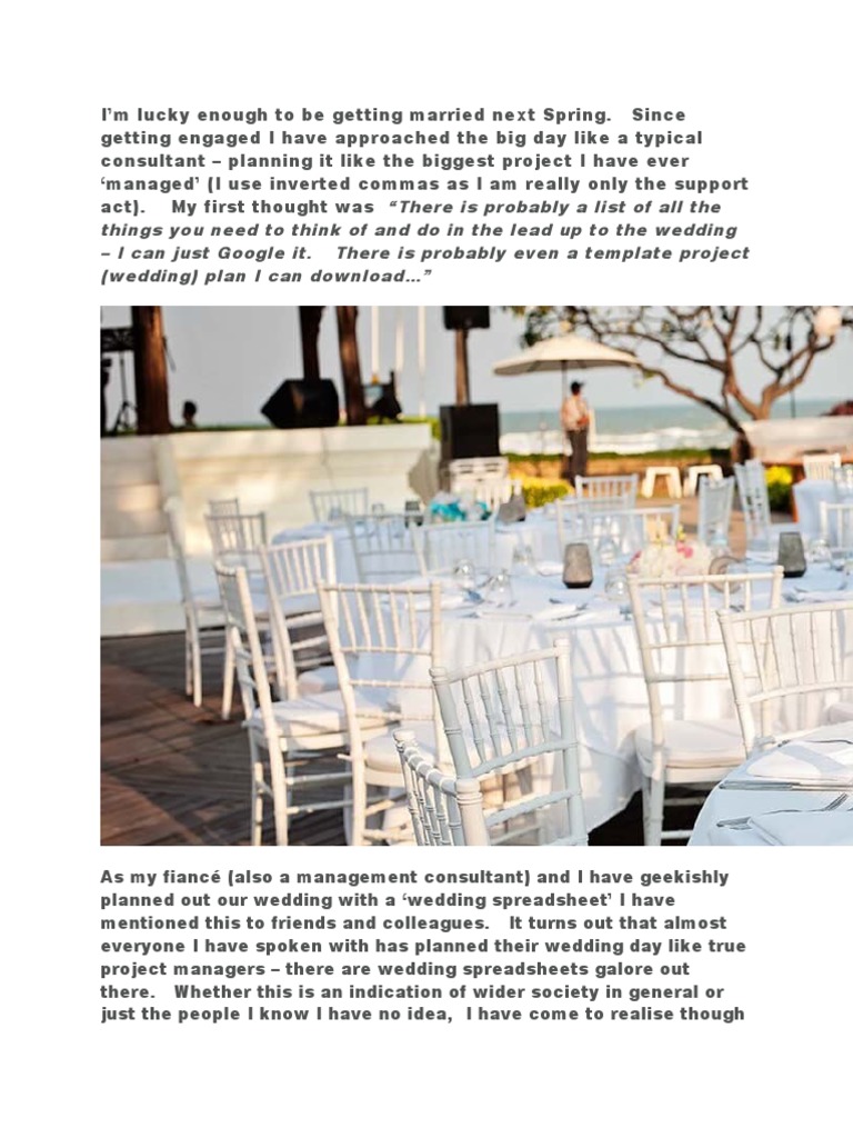 Project Management Lessons From Wedding Planning | PDF | Wedding | Business