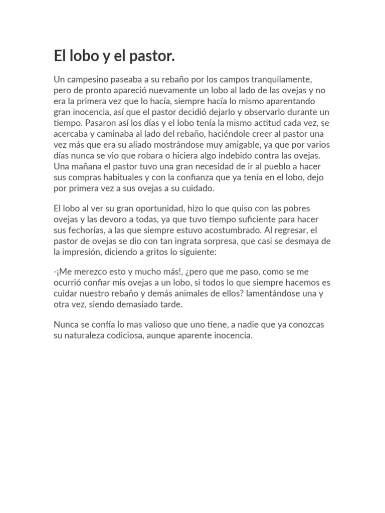 El Lobo y El Pastor | PDF