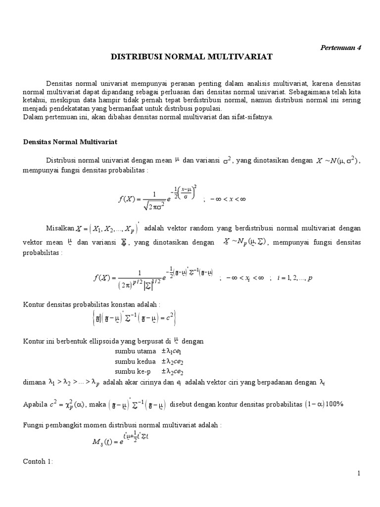 4.distribusi Normal Multivariat Materi 4 | PDF