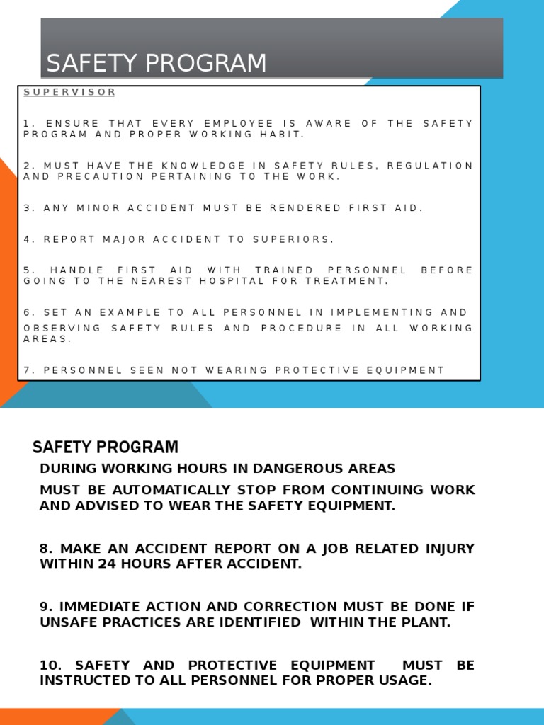 Safety Program | PDF | Knife | Safety