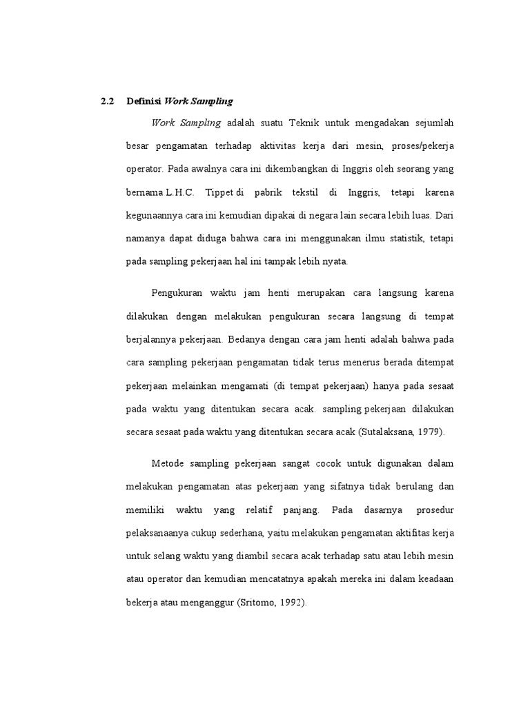 2.2 Definisi Work Sampling | PDF