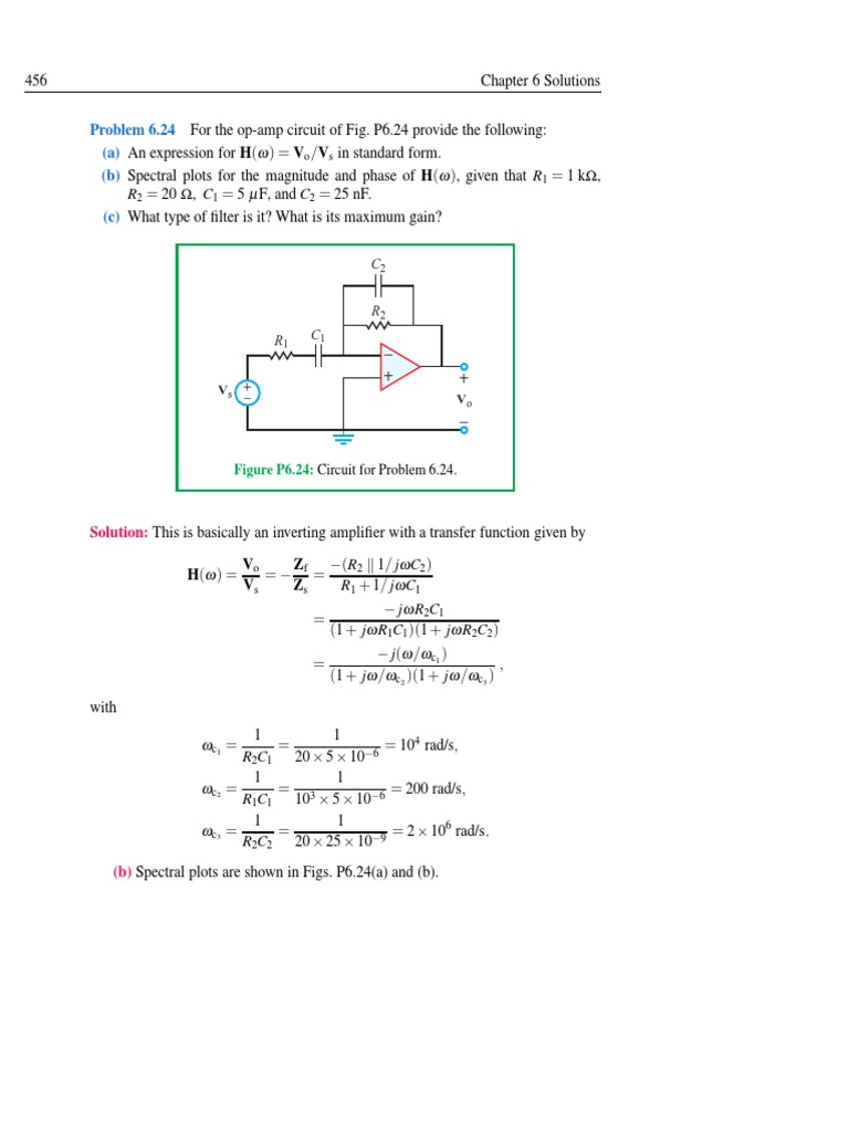 Problem 6.24 (A) (B) (C) : Solution | PDF | Electrical Circuits ...