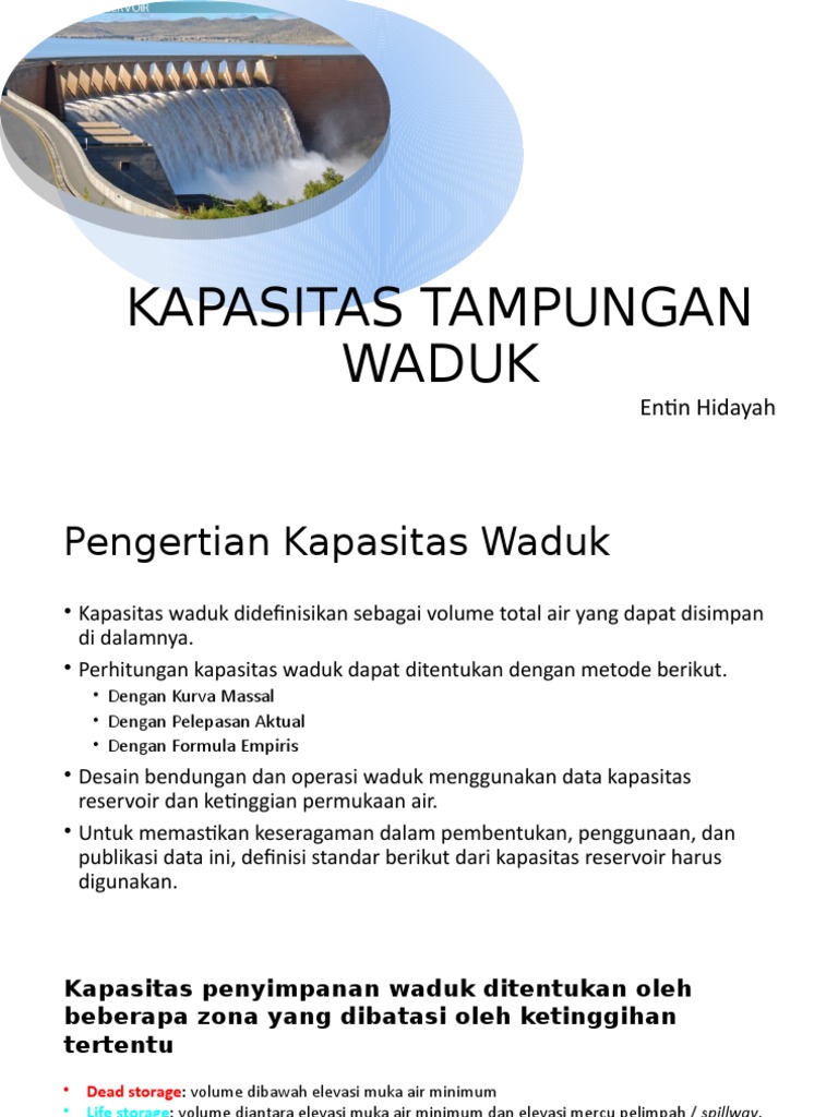 10 DISAIN WADUK 02 - Waduk Dan Kapasitas Tampungan Fix | PDF