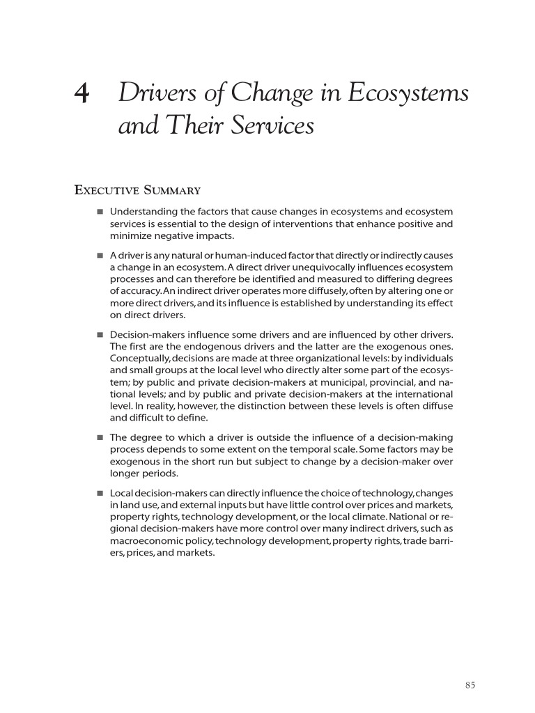 Ecosystem Change Drivers Explained | PDF | Economic Growth | Ecosystem ...