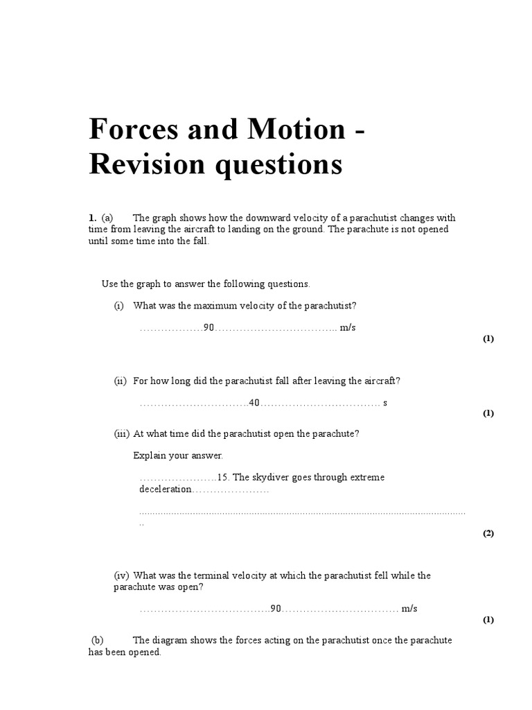 Practice Test Forces And Motion Triple Science Year 10 Pdf