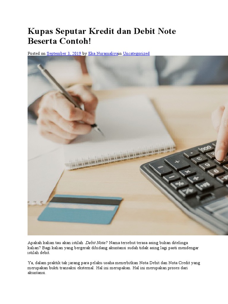 Kupas Seputar Kredit Dan Debit Note Beserta Contoh | PDF