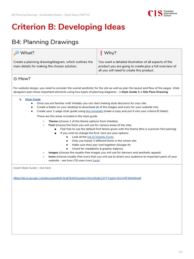Criterion B: Developing Ideas | PDF | Page Layout | Web Design