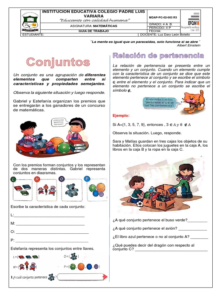 Guia Conjuntos Completa | PDF | Conjunto (Matemáticas) | Enseñanza de ...