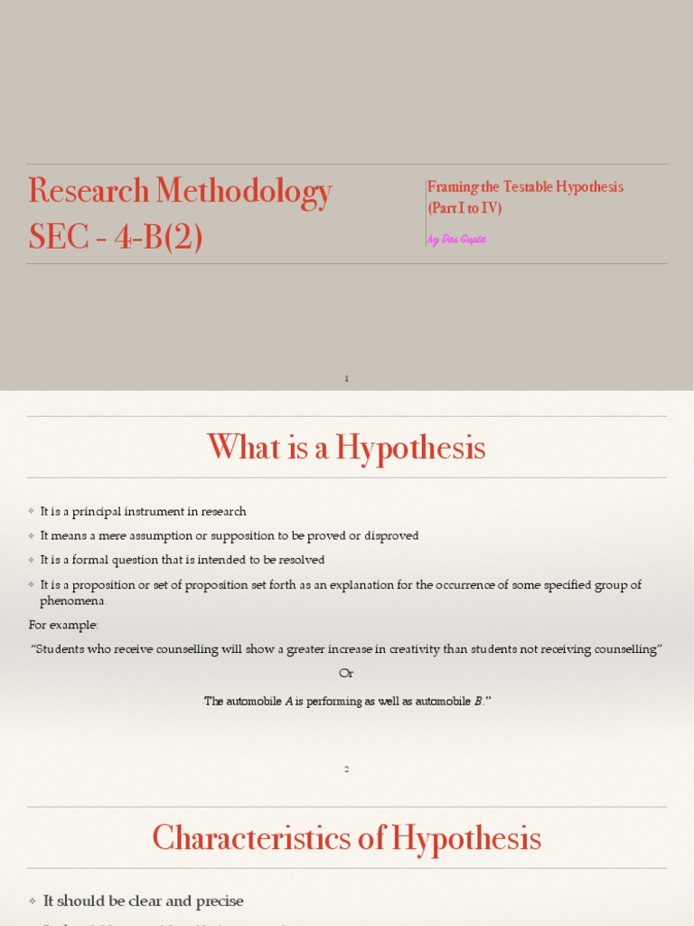Framing The Testable Hypothesis | PDF | Type I And Type Ii Errors ...