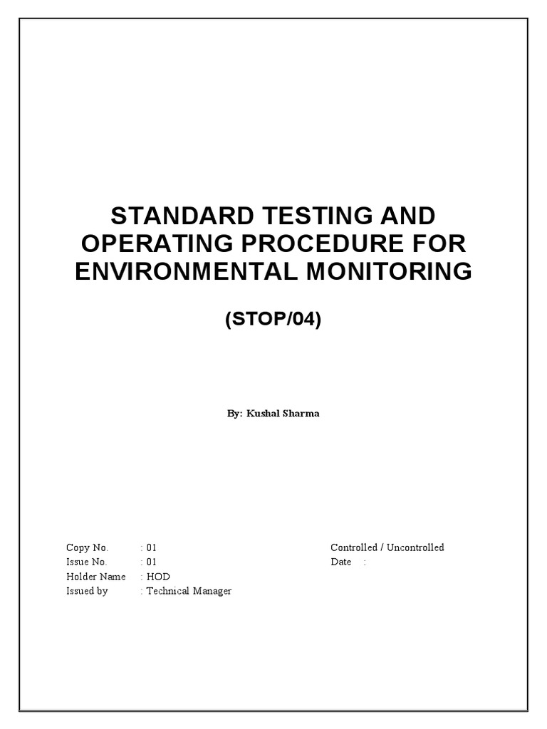 Environmental Monitoring Procedures | PDF | Sodium Hydroxide | Pressure ...