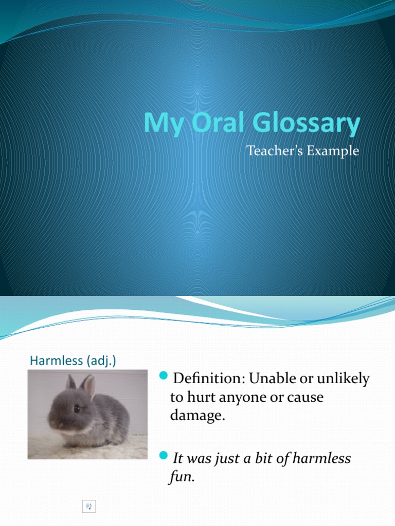 My Oral Glossary Example | PDF | Language Arts & Discipline