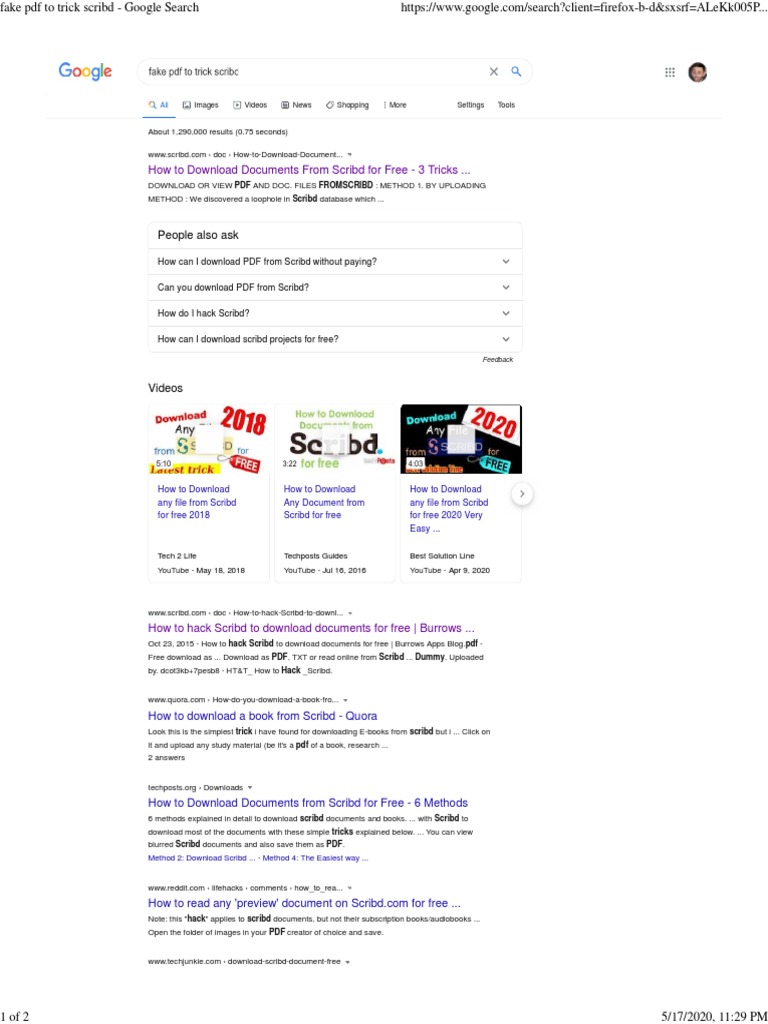 Fake PDF To Trick Scribd - Google Search | PDF | Scribd | You Tube