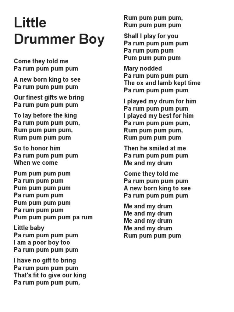 The Drummer Boy's Gift to the Newborn King | PDF