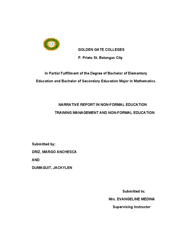 Nfe Narrative Report | PDF | Competence (Human Resources) | Communication