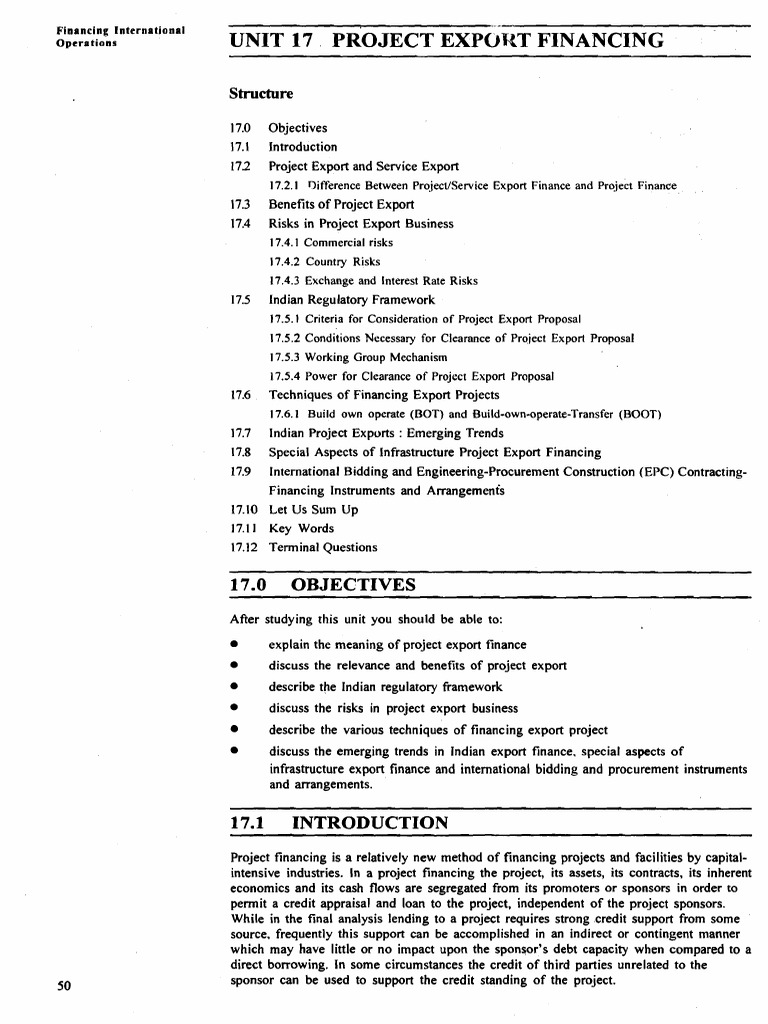 Unit 17 Project Export Financing: Structure | PDF | Project Finance | Loans