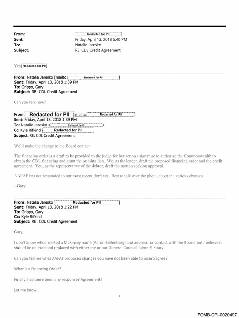 Jaresko Email Concerning McKinsey and Aaron Bielenberg | PDF