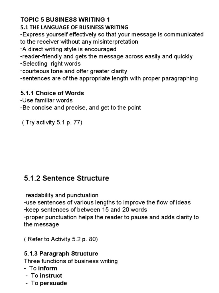 Business Writing Essentials | PDF | Sentence (Linguistics) | Noun