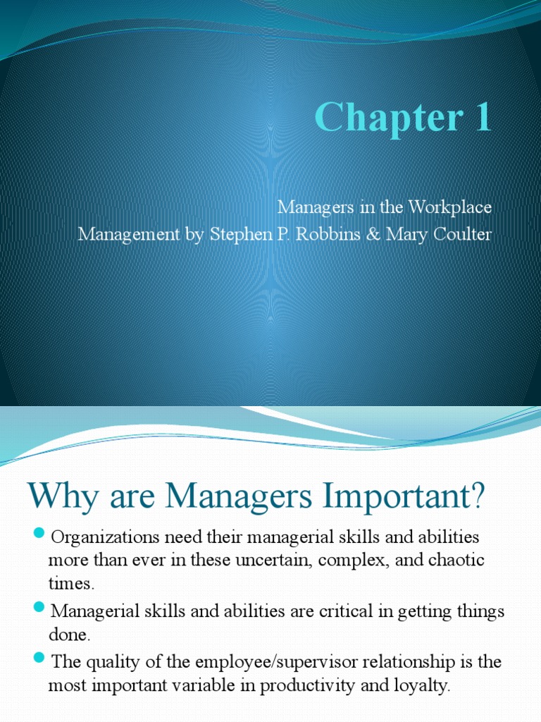 Chapter 1 Management, Robbins, Coulter | PDF | Chief Operating Officer ...
