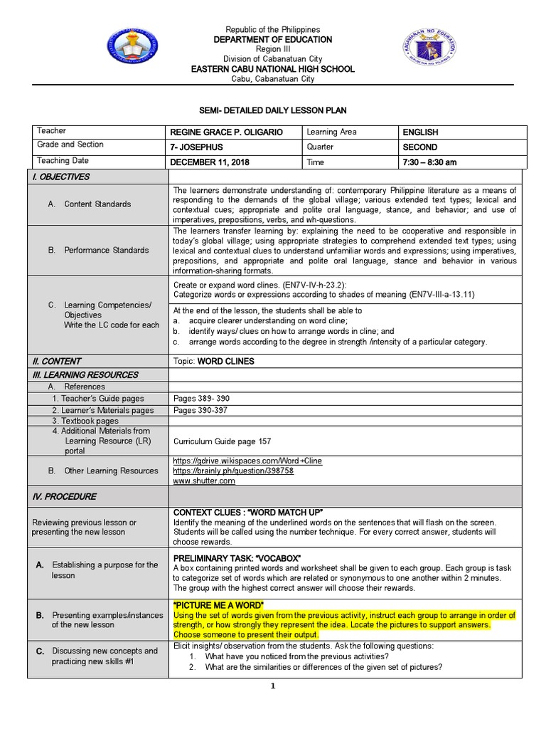 Dll-Cot2 Word Cline | Download Free PDF | Word | Question