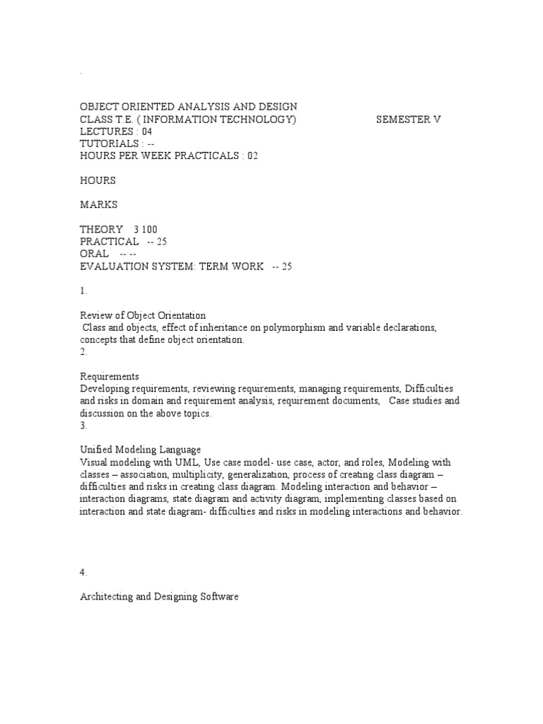 OOAD | PDF | Class (Computer Programming) | Software Engineering