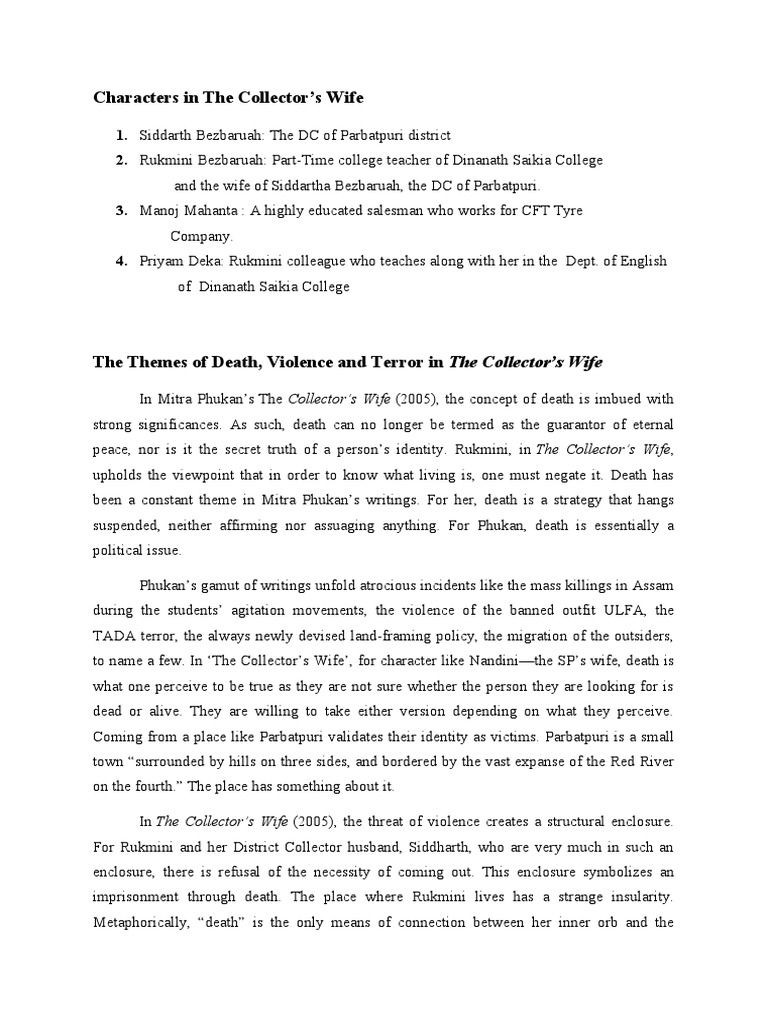 Major Themes of 'The Collector's Wife' | PDF | Grief