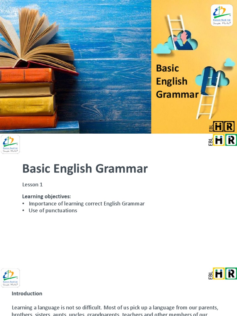 Basic English Grammar Lesson 1 | PDF | Punctuation | Comma