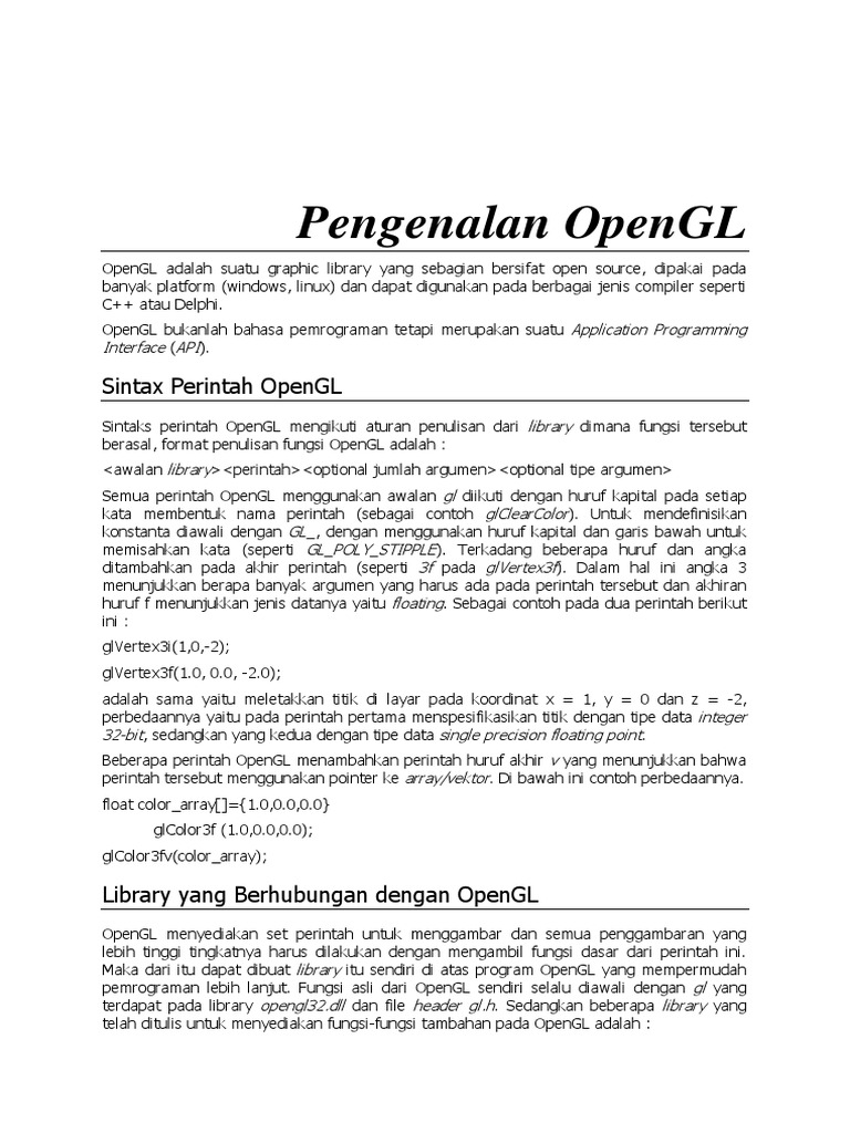 Pengenalan OpenGL Di DEVC++ | PDF