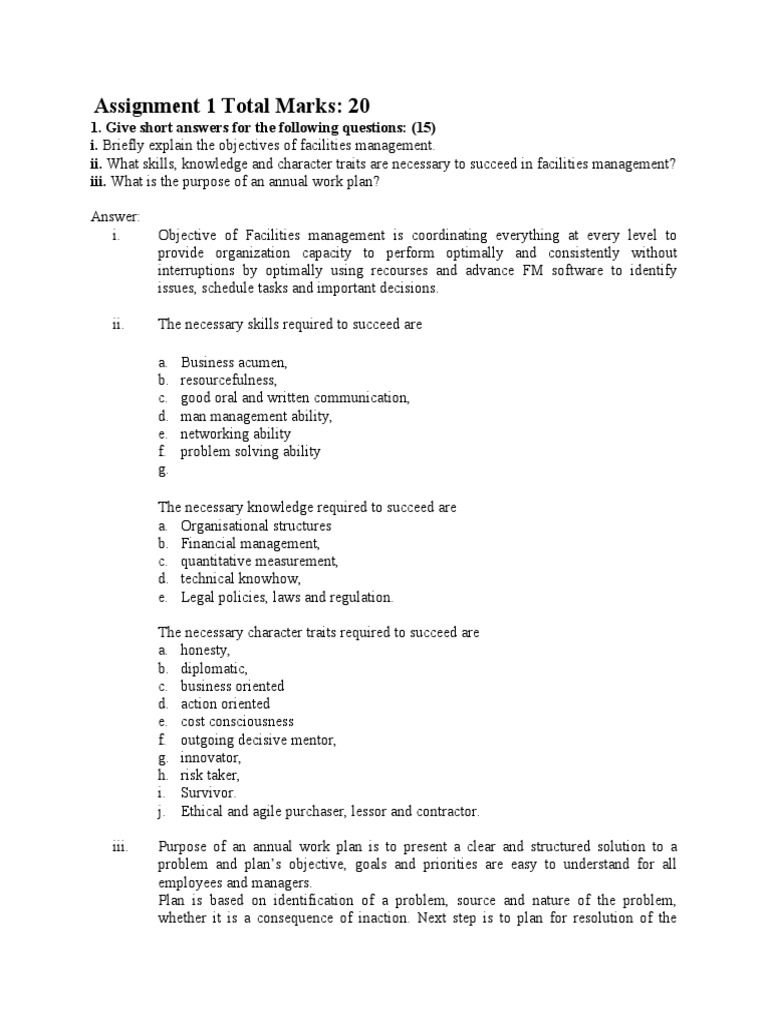 Assignment 1 Total Marks: 20 | PDF | Leadership | Business