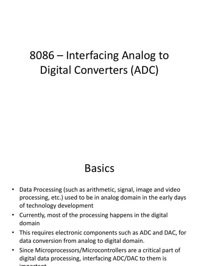8086 - Interfacing Analog To Digital Converters (ADC) | PDF | Analog To Digital Converter ...