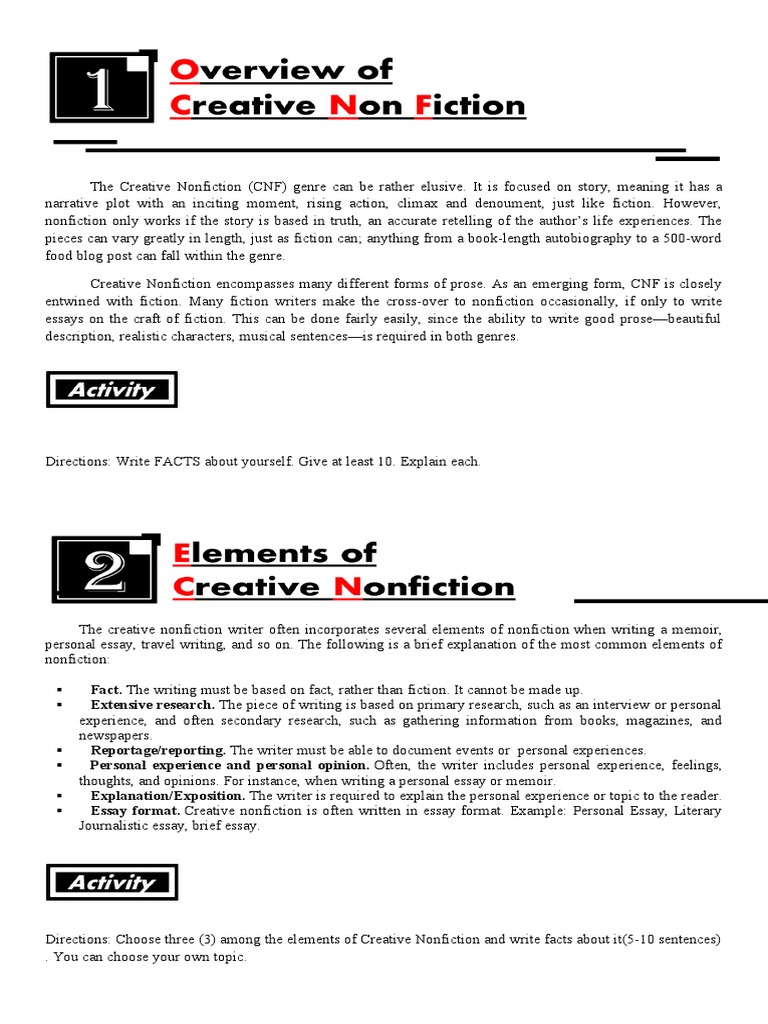Creative Non Fiction | PDF | Creative Nonfiction | Narration