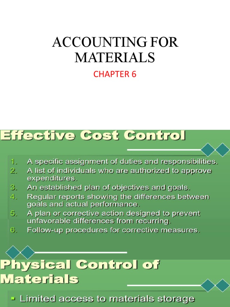 Accounting For Materials | PDF