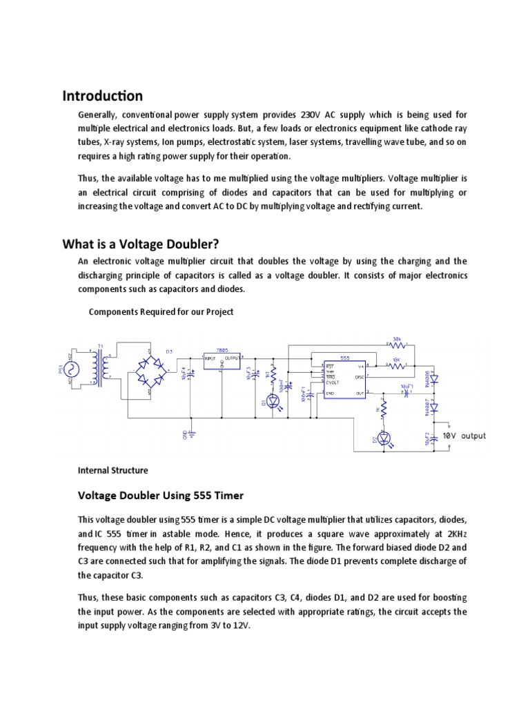 Doubling Voltage Using a 555 Timer Voltage Doubler Circuit | PDF ...