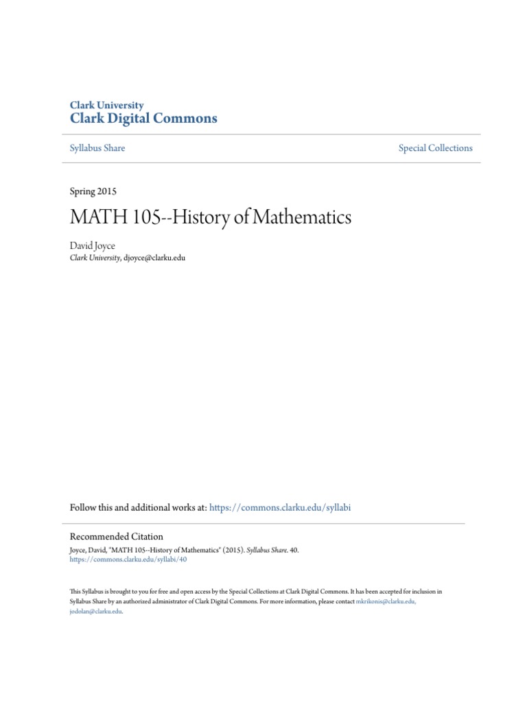 History of Mathematics Syllabus | PDF | Trigonometry | Geometry