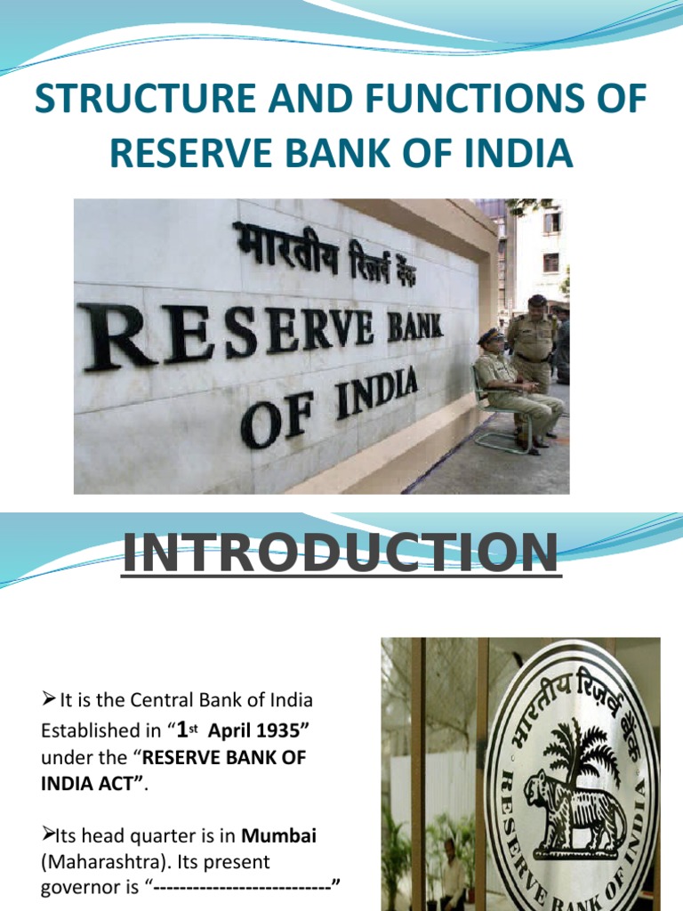 RBI Structure and Functions Overview | PDF | Reserve Bank Of India ...