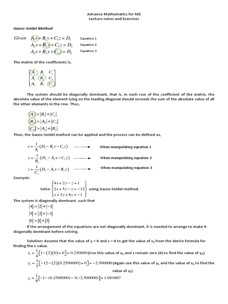 Advance Mathematics For MEmodule PDF | PDF | Equations | Matrix ...