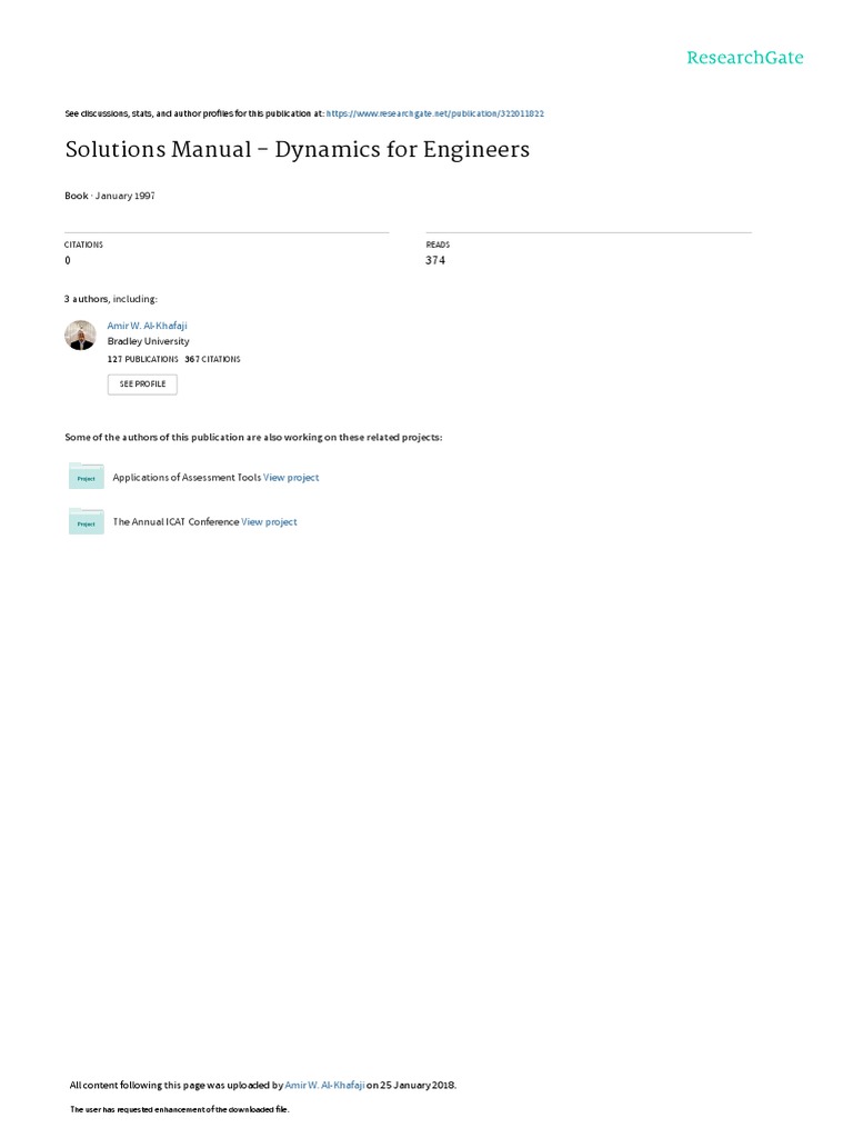 AA Textbook DYNAMICS SolMan PDF | PDF | Kinematics | Mechanics AA Textbook DYNAMICS SolMan PDF | PDF | Kinematics | Mechanics