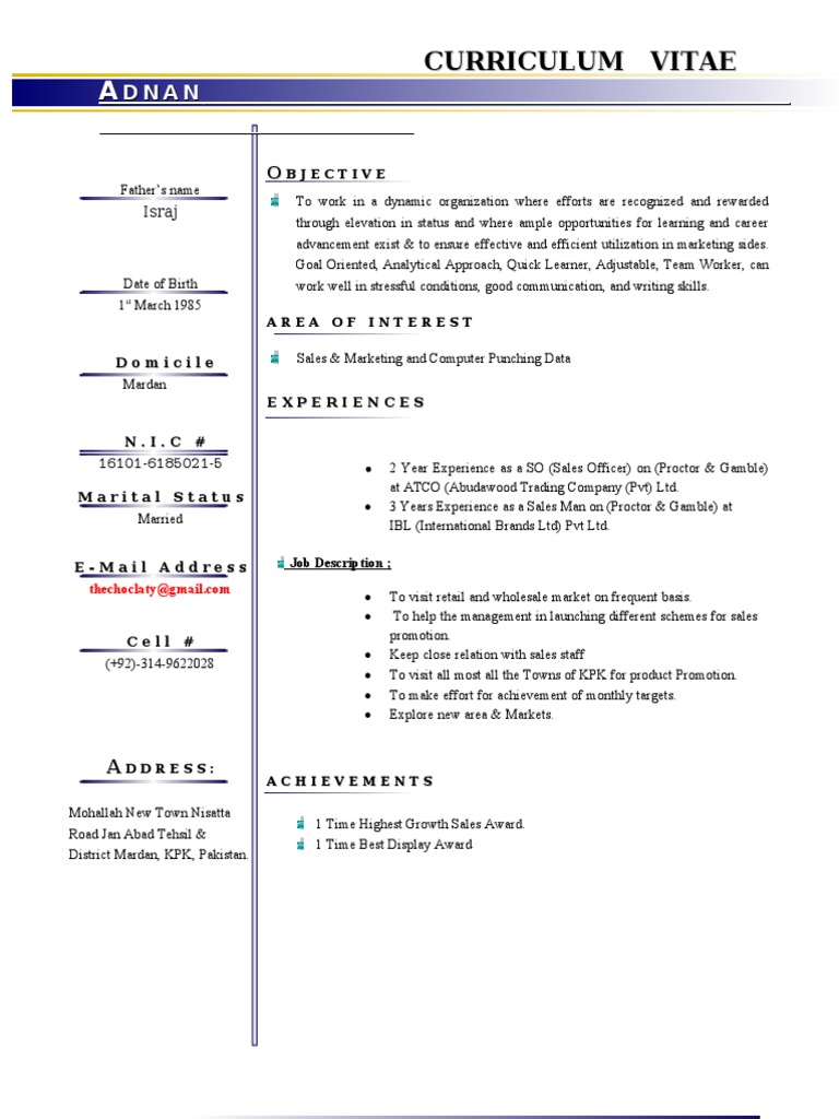 Rozee CV 2766980 Adnan Adnan | PDF | Learning | Business