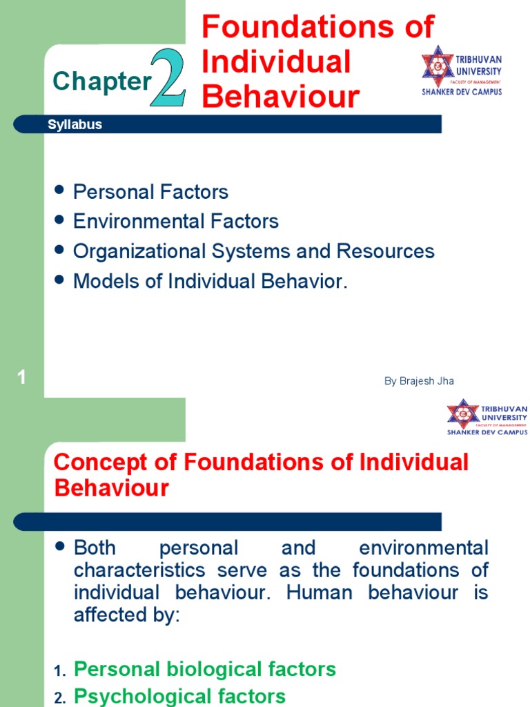 OB MBS Unit 2 Foundations of Individual Behaviour | PDF | Human ...